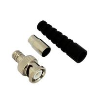 China RG59U CCTV Coaxial Cable Connector BNC Male Crimp On With Long Boot for sale