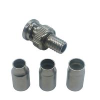 China BNC Male Crimp On Style Bayonet Nut Coaxial Cable Connector For RG58/ RG59/ RG6 CCTV for sale
