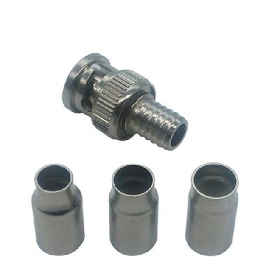 China BNC Male Crimp On Style Bayonet Nut Coaxial Cable Connector For RG58/ RG59/ RG6 CCTV for sale