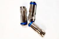 China F Male Compression Coaxial Cable Connector RG6U/ RG59 Plug Blue Ring for sale