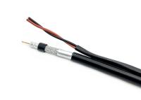 China RG6P Video Siamese Coax Bulk CCTV Cable Tri Shielded PE Sheath 2x18AWG CCA for sale