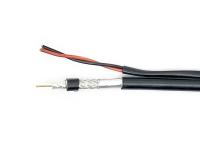 China RG6P Video Siamese Coax Bulk CCTV Cable Tri Shielded PE Sheath 2x18AWG CCA for sale