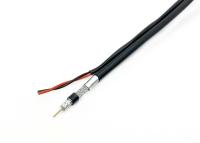 China RG6P Video Siamese Coax Bulk CCTV Cable Tri Shielded PE Sheath 2x18AWG CCA for sale