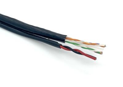 China UTP CAT6+2C Unshielded Bulk CCTV Cable 18AWG CCA Power PVC Black Jacket 8 Figure for sale