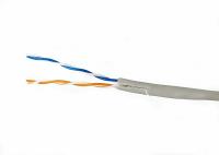 China Unshielded CAT5E 2 Pairs Twisted Bulk Cat5e Cable PR02 0.5 Pure Copper Gray PVC for sale