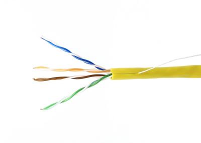 China Indoor Bulk UTP CAT5E Cable Yellow PVC Twisted Wire For Networking PC Computer for sale