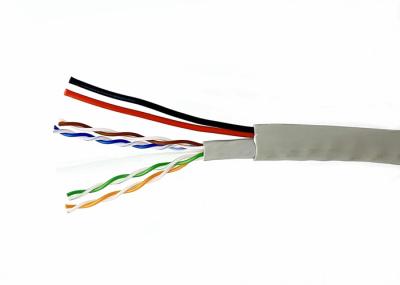 China Round  Bulk CCTV Cable 4 Pairs UTP CAT6+2x0.5MM2 Pure Copper Stranded for sale