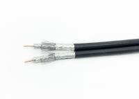 China Dual RG6 Tri Shield 18AWG 75 Ohm Coaxial Cable Bulk Siamese CATV SATV Wire for sale
