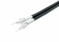China Dual RG6 Tri Shield 18AWG 75 Ohm Coaxial Cable Bulk Siamese CATV SATV Wire for sale