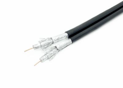 China Dual RG6 Tri Shield 18AWG 75 Ohm Coaxial Cable Bulk Siamese CATV SATV Wire for sale