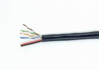 China Unshielded CAT5E+2C Siamese Camera Cable 4P Twisted 24AWG for Monitoring System for sale