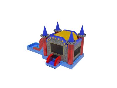 China Inflatable Marble Wall Effect Bounce House With Slide and pool for sale