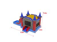 China Inflatable Marble Wall Effect Bounce House With Slide and pool for sale