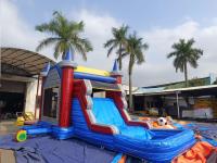 China Inflatable Marble Wall Effect Bounce House With Slide and pool for sale