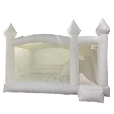 China Pure White Wedding Bounce House With Slide Kids Jumping Castle for sale