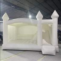 China Pure White Wedding Bounce House With Slide Kids Jumping Castle for sale
