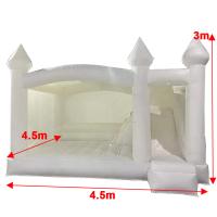 China Pure White Wedding Bounce House With Slide Kids Jumping Castle for sale