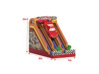 China Racing Car Theme Dry Inflatable Slides Customized 8x5x6m for sale