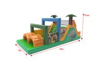 China Jugle Theme Animal Rhino Inflatable Obstacle Course With Palm for sale