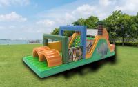 China Jugle Theme Animal Rhino Inflatable Obstacle Course With Palm for sale