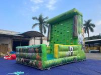 China Zoo Animal Theme Sports Climbing Wall Games Green Inflatable for sale