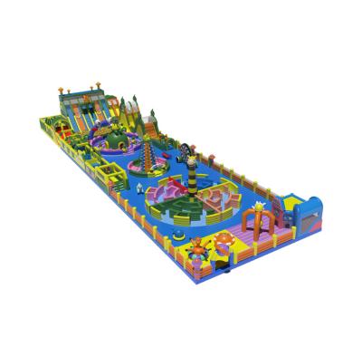 China Inflatable Large Theme Park With Maze Obstacles Big Slides Ball Pool for sale