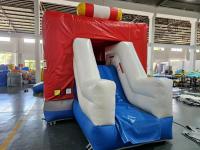 China Red And Blue Inflatable Car Bounce House Fire Truck Jumping Castle for sale