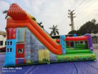 China Fun Park Dry Inflatable Bouncy Slides With Candy Shop Theme for sale