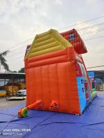 China Fun Park Dry Inflatable Bouncy Slides With Candy Shop Theme for sale