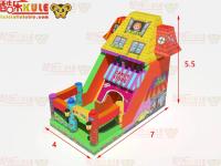 China Fun Park Dry Inflatable Bouncy Slides With Candy Shop Theme for sale