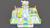 China Large Commercial Inflatable With Slides Bouncy Obstacles Sand Pool for sale