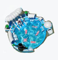 China Snow World Outdoor Inflatable Waterpark Customized With Big Round Pool for sale