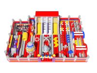 China Ultraman Theme Park Inflatable Jumping Castle With Slides Obstacles for sale