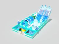 China Light Blue Color Inflatable Childrens Inflatable Bouncy Castle for sale