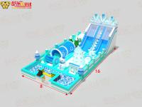 China Light Blue Color Inflatable Childrens Inflatable Bouncy Castle for sale