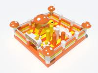China Orange Mushroom Style Inflatable Castle Inflatable Jumping Castle for sale