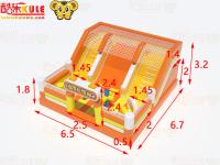 China Orange Inflatable Big Sliding Bouncy Castle With Small Obstacles for sale