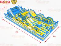 China Big Circle Obstacles With Slides Inflatable jumping playground for sale
