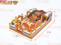 China Inflatable Orange Yellow Style Jumping Castle With Slides Games for sale
