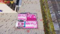 China Pink Color Inflatable Water Playground 20*15m For Summer Feeling for sale