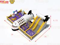 China Airplane Theme Inflatable Bouncy Castle 160 SQM Commercial Grade for sale