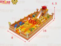 China Inflatable Castle Bouncer With Obstacles Course Fun Park Playground for sale