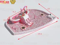 China Bathtub Inflatable Slides Pink And White for Big Balls Pool for sale