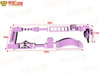 China Sport Parks Inflatable Water Obstacles Pink 10m With Fun Challange for sale