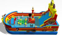 China Pirate Ship Big Inflatable Slide Bouncer Blue Red Yellow color for sale