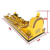 China Bee Inflatable Obstacles Course Yellow Brown With Big Slides for sale
