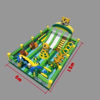 China Tiger Castle Inflatable Bounce House Playground (Green & Yellow ) for sale