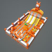 China Inflatable Rabit Castle With Obstacles Park (Orange & White ） for sale