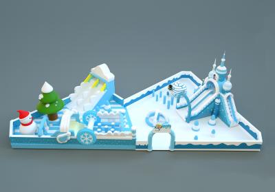 China Winter Snow Park Inflatable Slides Jumping Castle (White & Bule ) for sale