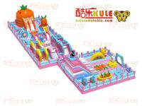 China Carrot Inflatable Kids Jumping Castle  ( Orange & Blue & Pink ) for sale